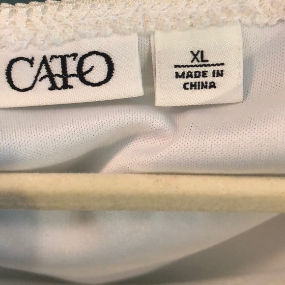 Cato | Tops | Cato White Tank With Cream Knit Overlay Xl | Poshmark